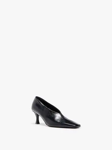 Proenza Schouler Calf Leather Trap Pumps - Black