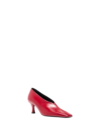Proenza Schouler Calf Leather Trap Pumps - Cherry