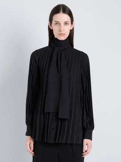 Proenza Schouler Soomin Technical Crepe Top - Black