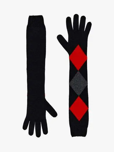 Proenza Schouler Vivian Cashmere Gloves - Black Multi