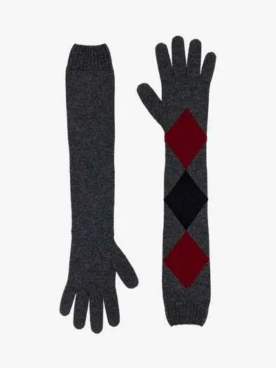 Proenza Schouler Vivian Cashmere Gloves - Grey Multi