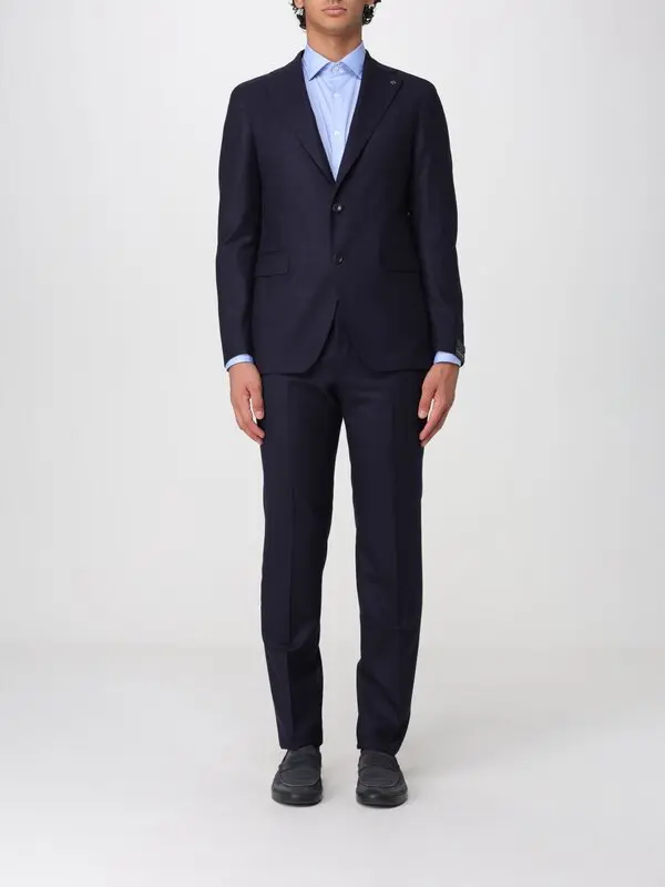 Tagliatore Single-breasted Two-button Suit In Pure Wool - Blue