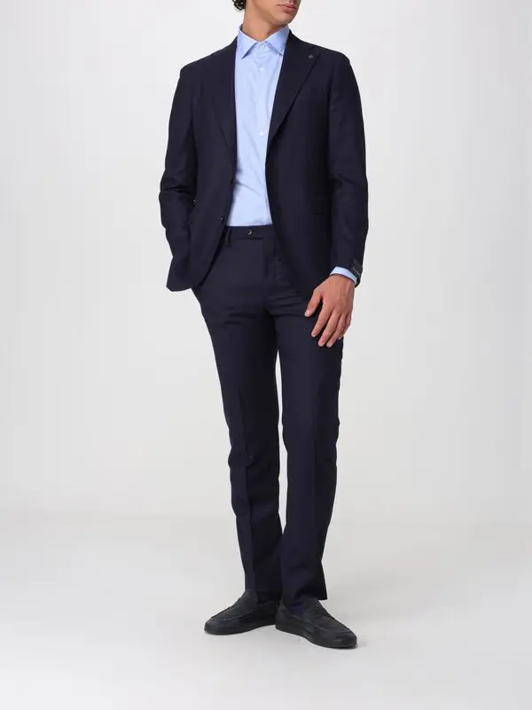 Tagliatore Single-breasted Two-button Suit In Pure Wool - Blue