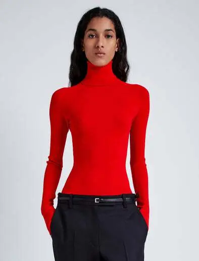 Proenza Schouler Matte Viscose Rib Fox Top