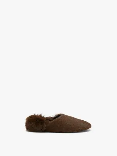 Proenza Schouler Ruched Tee Shearling Slippers