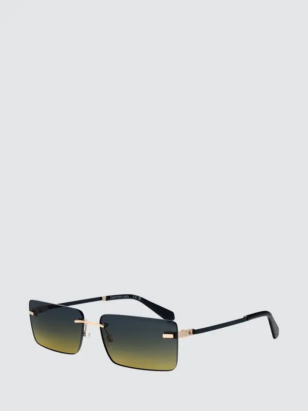 Calvin Klein Rectangular Rimless Sunglasses - Green