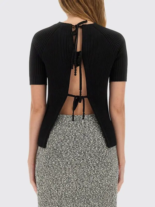 Tory Burch Ribbed Knit Back Tie Sweater
