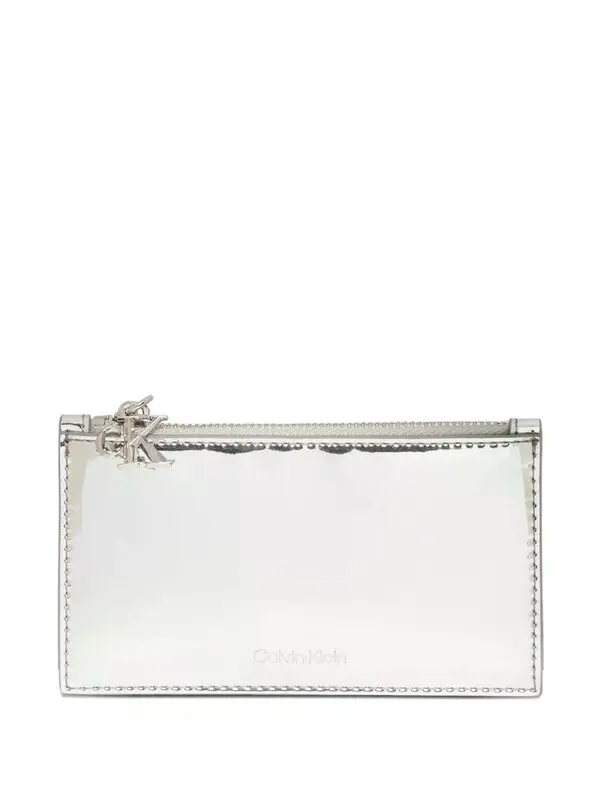 Calvin Klein Zip Monogram-logo Wallet - Silver