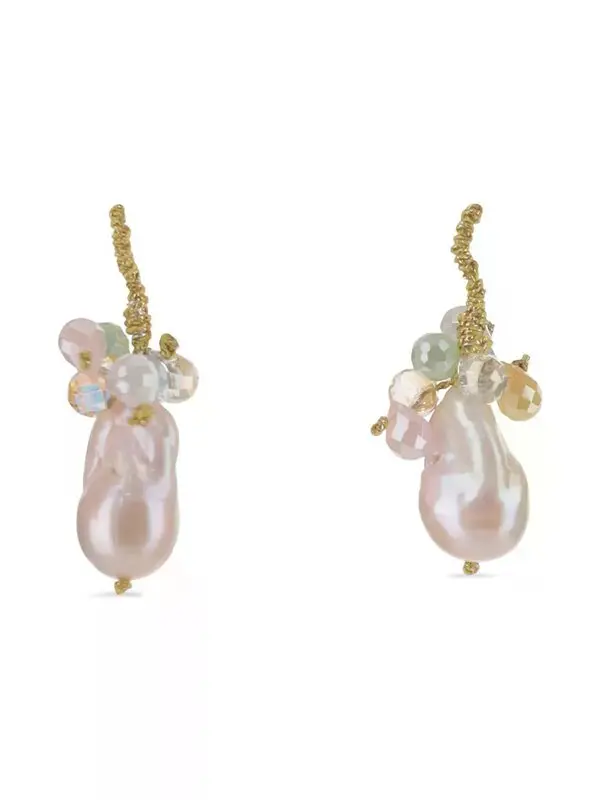 MELA Crystal-embellished Drop Earrings - Pink