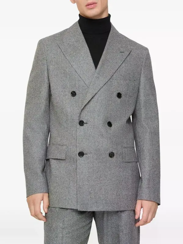 Burberry Puppytooth Check Double-breasted Jacket
