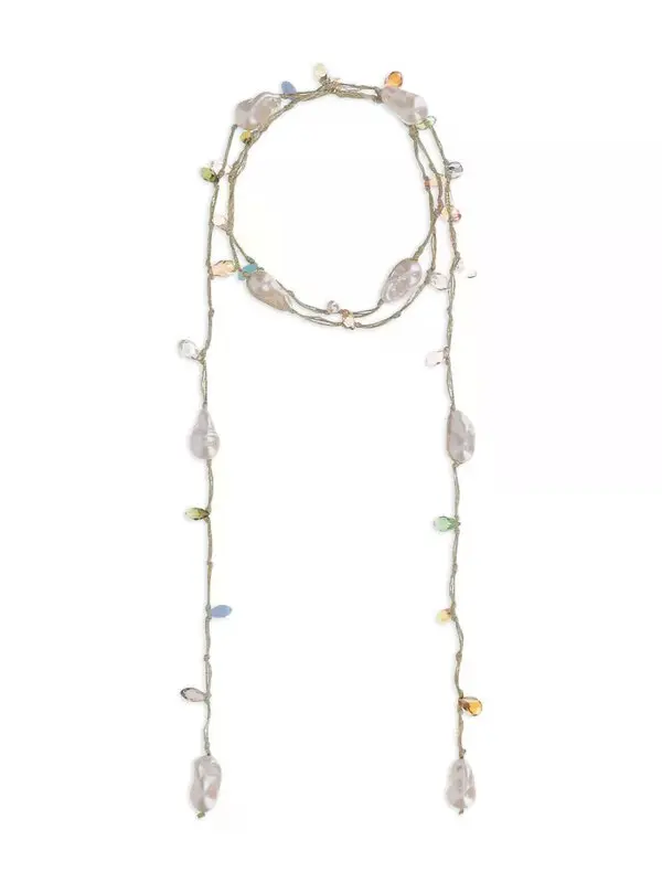 MELA Embellished Pearl Necklace - Gold
