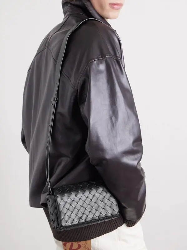 Bottega Veneta Intrecciato Leather Messenger Bag