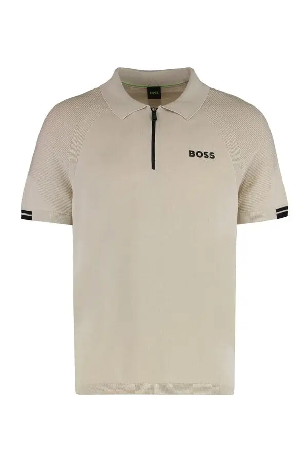 BOSS Polo K Perform Max In Mixed Cotton - Beige