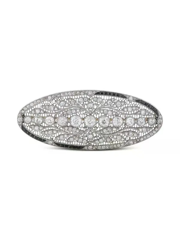 LB EXCLUSIVE Platinum Diamond Sapphire Brooch