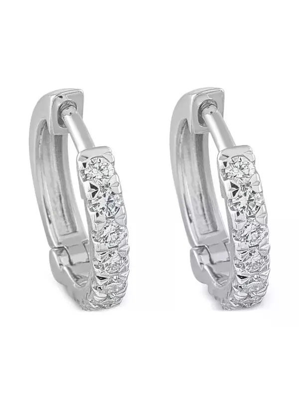 LB EXCLUSIVE 18k White Gold Diamond Huggie Earrings - Silver
