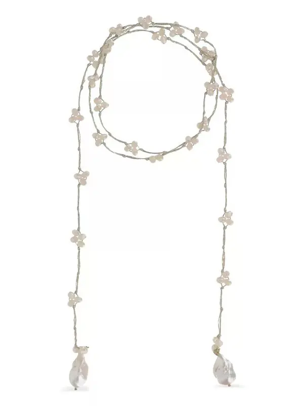 MELA Embellished Pearl Necklace - White