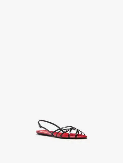 Proenza Schouler Uma Slingback Sandals - Black / Red Combo