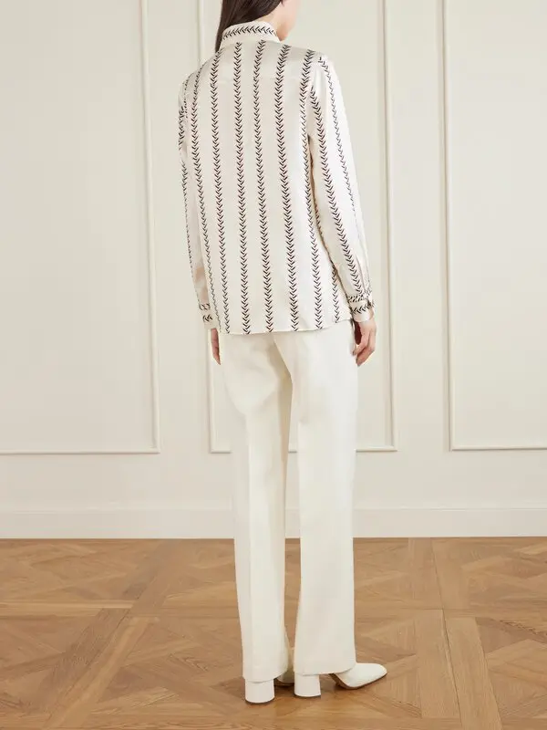Gabriela Hearst Cruz Printed Silk-satin Shirt - Neutrals
