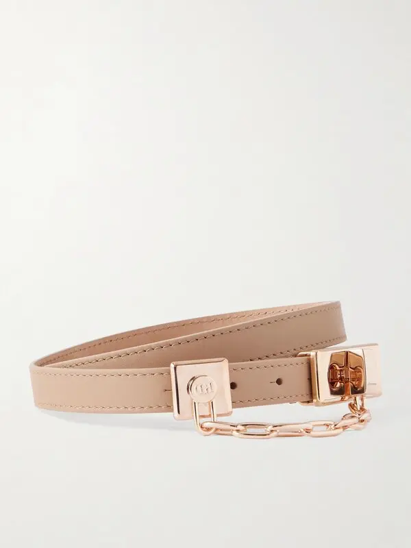 Gabriela Hearst Leather Belt With Chain Detail - Neutrals