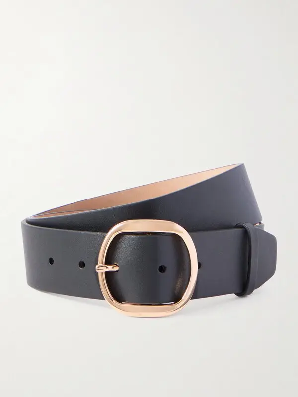 Gabriela Hearst Elster Textured-leather Belt - Black