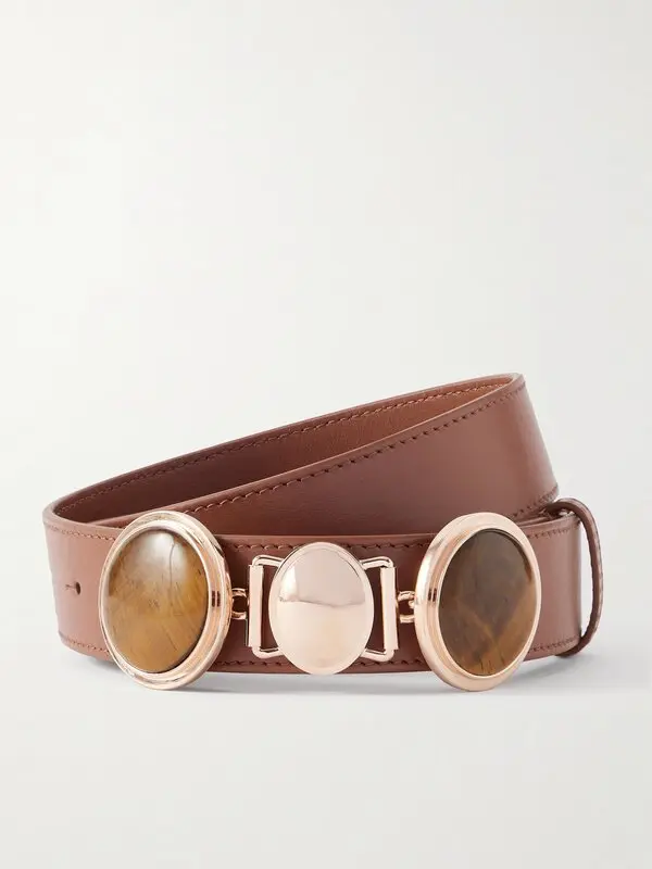 Gabriela Hearst Grange Embellished Leather Belt - Brown