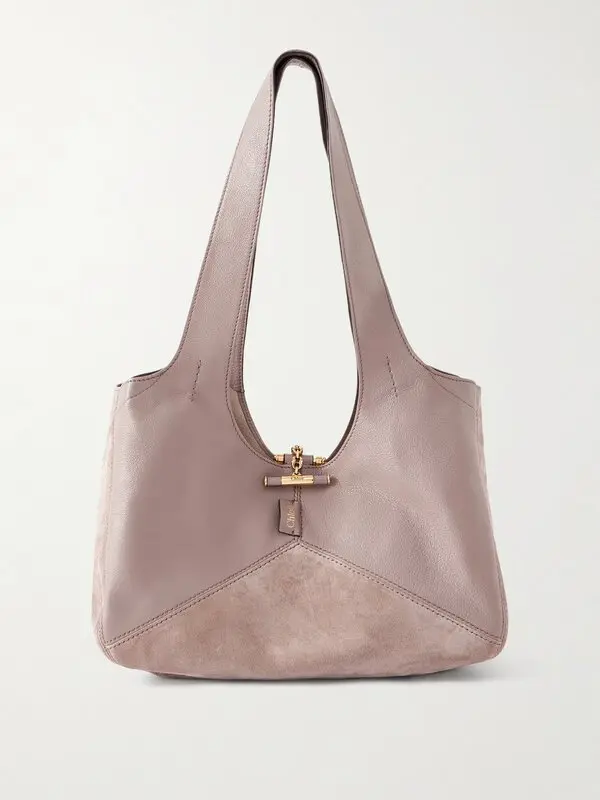 Chloé Balloon Leather-trimmed Suede Tote Bag