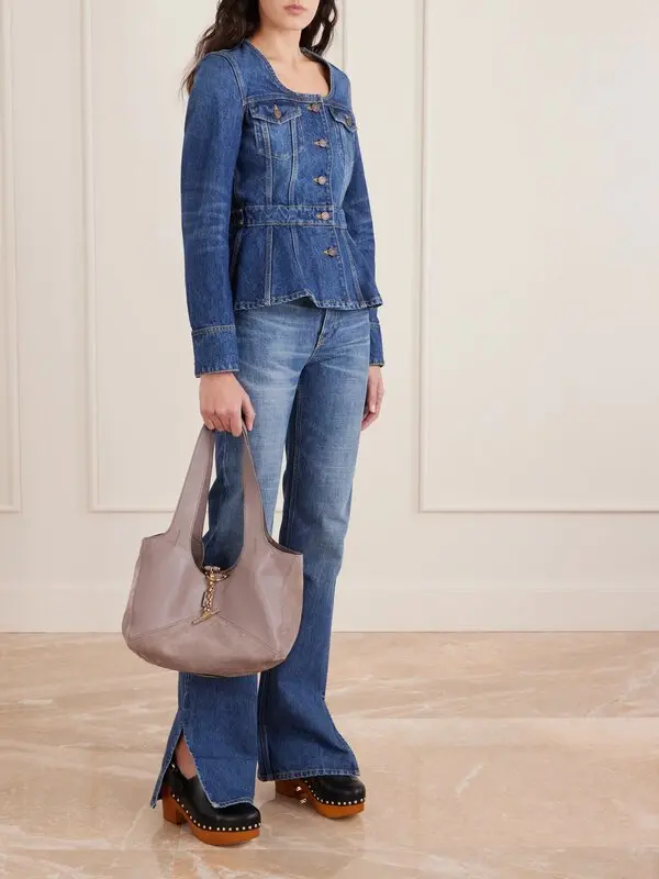 Chloé Balloon Leather-trimmed Suede Tote Bag