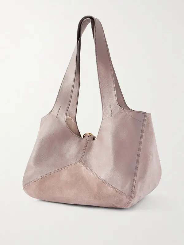 Chloé Balloon Leather-trimmed Suede Tote Bag