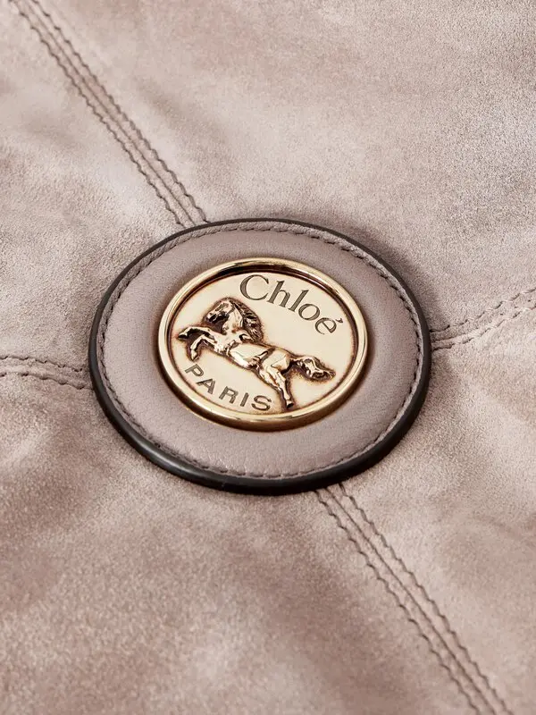 Chloé Balloon Leather-trimmed Suede Tote Bag