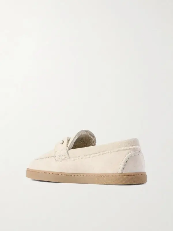 CHRISTIAN LOUBOUTIN Chambeliboat Shearling-lined Suede Loafers