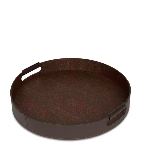 Etro Cotton-blend And Leather Arnica Round Tray - Red