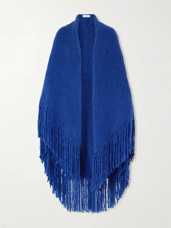 Gabriela Hearst Fringed Cashmere Wrap - Blue