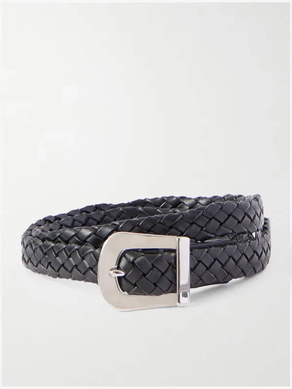 Gabriela Hearst Marija Woven Leather Belt - Black