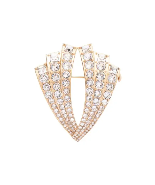 Valentino Garavani Crystal-embellished Brooch - Gold