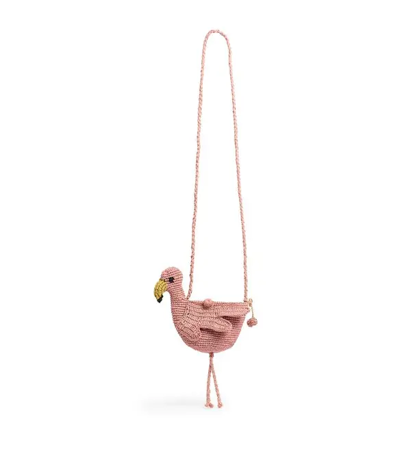 Bonpoint Raffia Flamingo Handbag