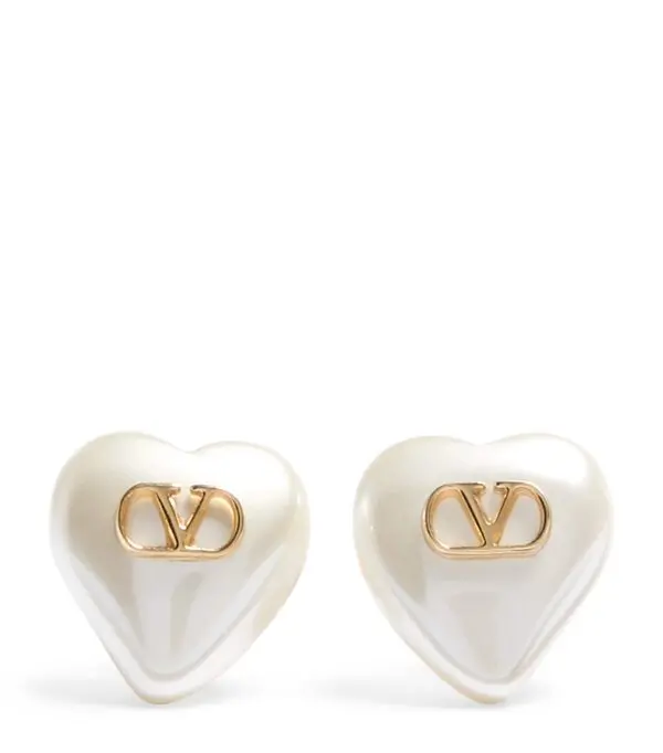 Valentino Garavani Vlogo Heart Earrings - Gold