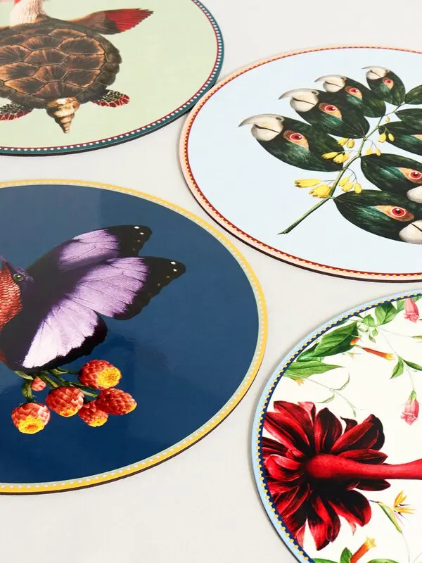 La DoubleJ Beto Val Set Of Four Wood Placemats - Multi