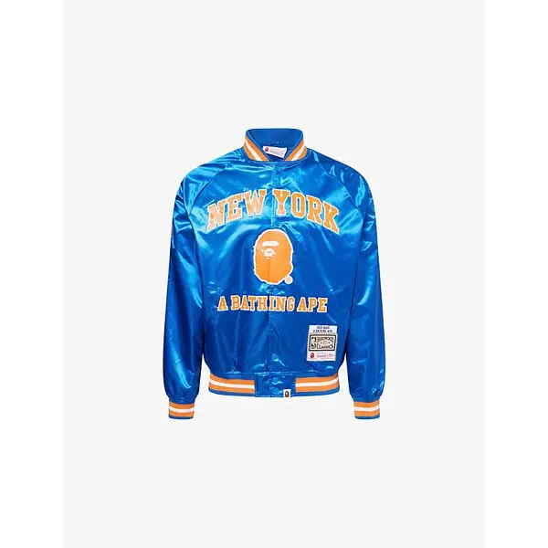 A BATHING APE Nba Kicks Logo-embroidered Satin Jacket