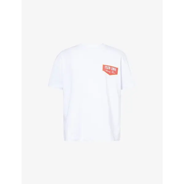 CLUB 1984 Club Race Print Short-sleeve Cotton T-shirt - White
