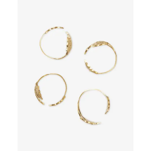 FERM LIVING Holly Leaf Set Of Four Napkin Rings 5.3cm - Brass