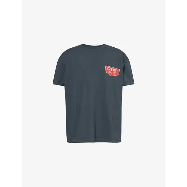 CLUB 1984 Racing Logo Short-sleeve Cotton T-shirt - Washed Grey