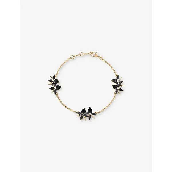 SHAUN LEANE Black Orchid Diamond Bracelet - Yellow Gold Vermeil