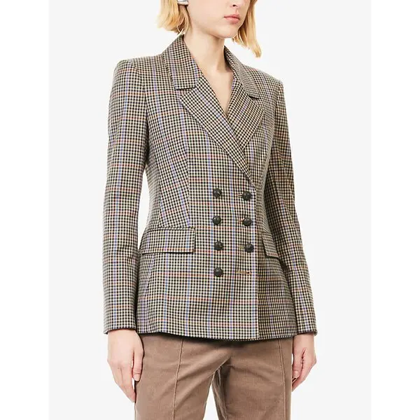 Veronica Beard Claude Double-breasted Woven Jacket