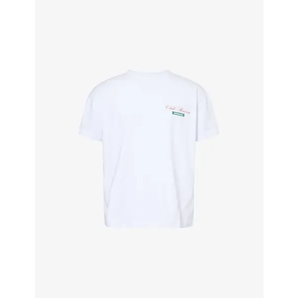 CLUB 1984 Racing Logo Short-sleeve Cotton T-shirt - White