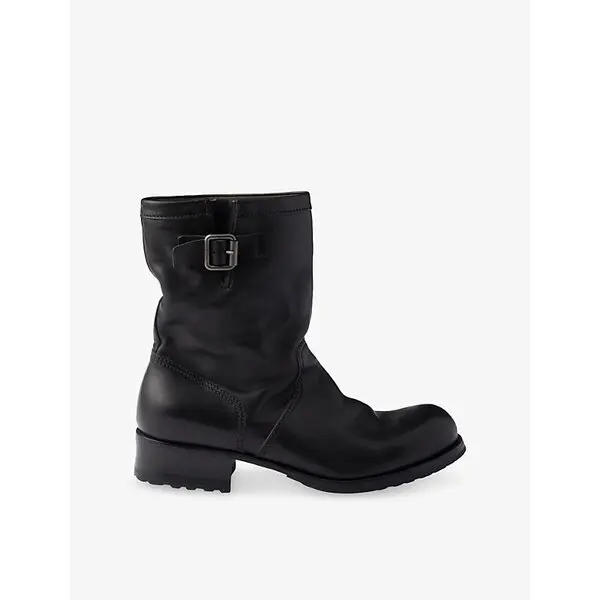 Prada Buckle-detail Leather Mid-calf Boots