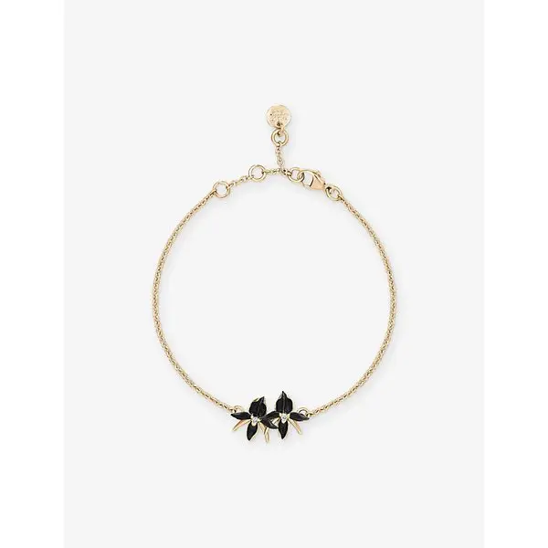 SHAUN LEANE Black Orchid Diamond Bracelet - Yellow Gold Vermeil