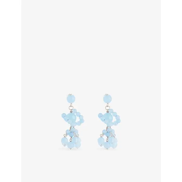 Completedworks Sterling-silver And Quartz Drop Earrings - Blue
