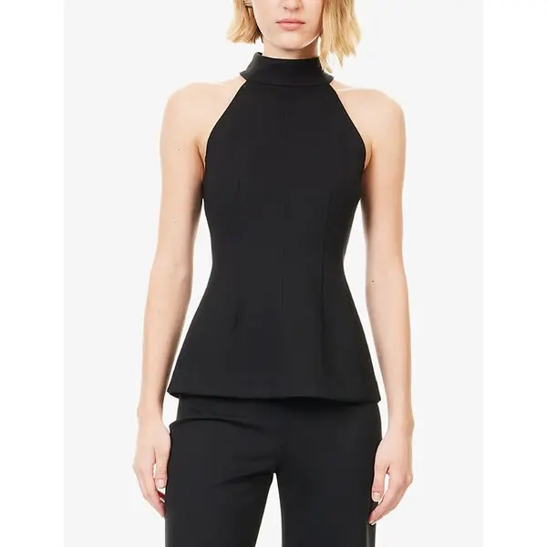 Veronica Beard Johanne High-neck Stretch-woven Top