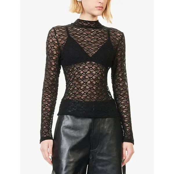 REFORMATION Nell Mesh Knit Top