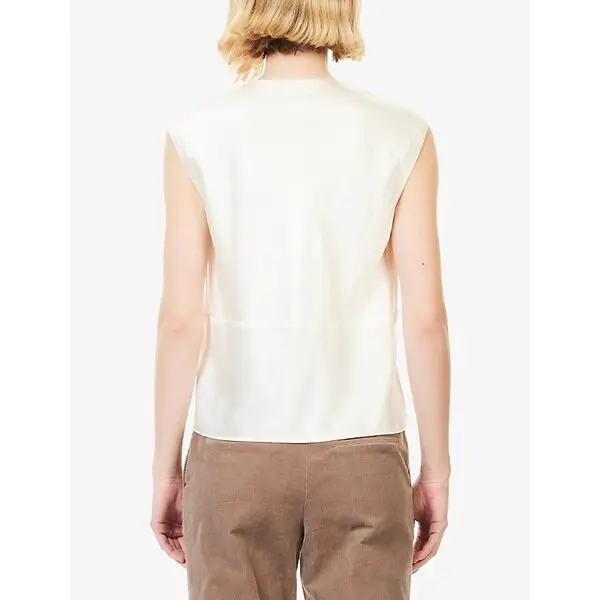 Veronica Beard Sparrow Keyhole-neck Silk-blend Top